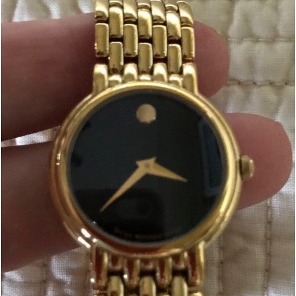 Movado | Accessories | Movado Gold Watch With Black Face | Poshmark